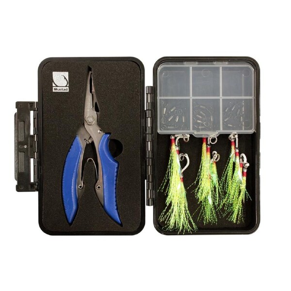 Mustad Light Jigging Assist Hook Replacement Kit with Split Ring Pliers ...