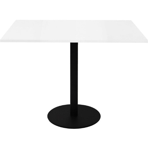 Rapidline Square Top Table Circular Base Natural White Top Black Base ...