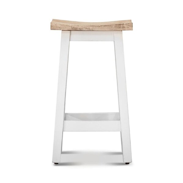 Osaka Scandinavian Solid Wood Kitchen Bar Dining Stool Home Office Furniture - White Wash ...
