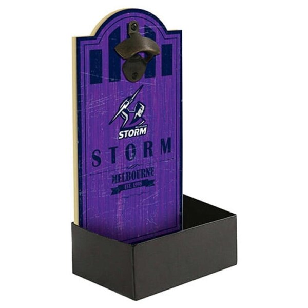 Melbourne Storm NRL Wall Bottle Opener Sign with Catcher | Woolworths