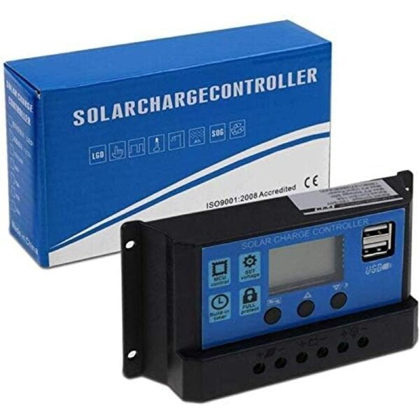 Ozoffer 12V/24V Solar Panel Battery Regulator Charge Controller 20A PWM LCD Quality | Woolworths