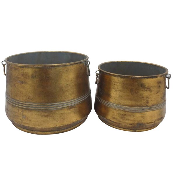 2x Willow & Silk Lustre Vintage Moroccan Garden Flower Metal Pots 32 ...