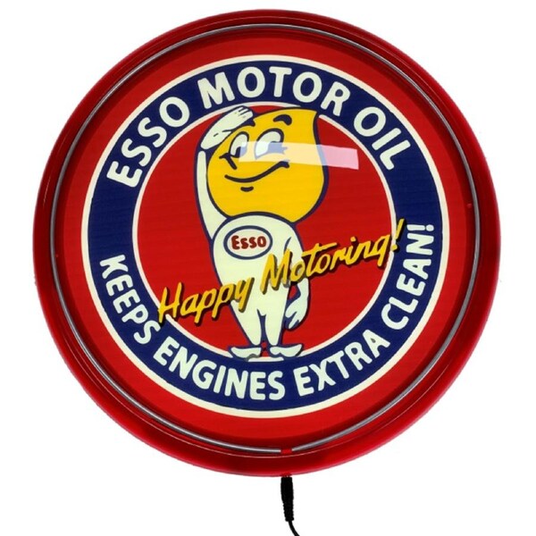 ESSO Motor Oil LED Bar Lighting Wall Sign Light Button Red | Woolworths