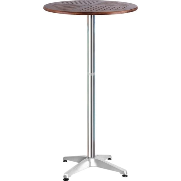 Outdoor Adjustble Round Bar Table - Top Wood | Woolworths