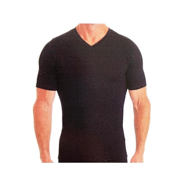 MERINO SKINS Mens Classic V-Neck Tee Wool Thermal T-Shirt Short Sleeve ...