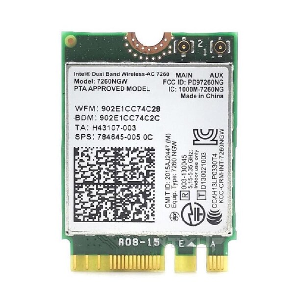 Intel Dual Band Wireless-AC 7260 M.2 NGFF WiFi Bluetooth 4.0 Network Card [7260NGW.NGFF ...