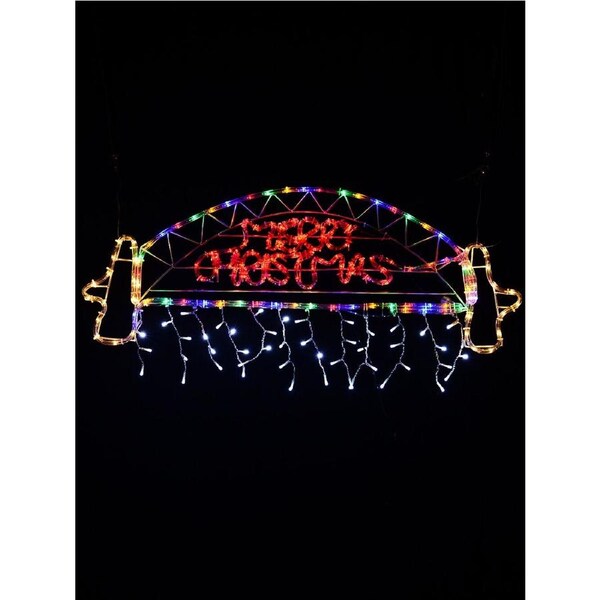95cm Sydney Harbour Bridge Merry Christmas Multi LED Rope Light Display ...