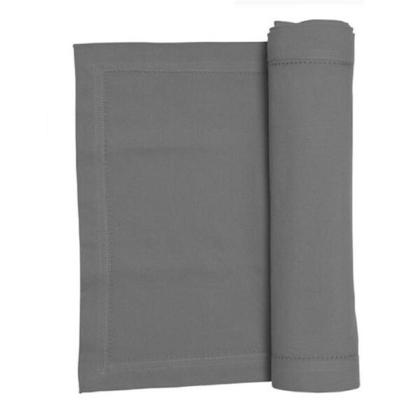 French Country Rans Table Runner Hemstitch Grey 33x180cm | Woolworths