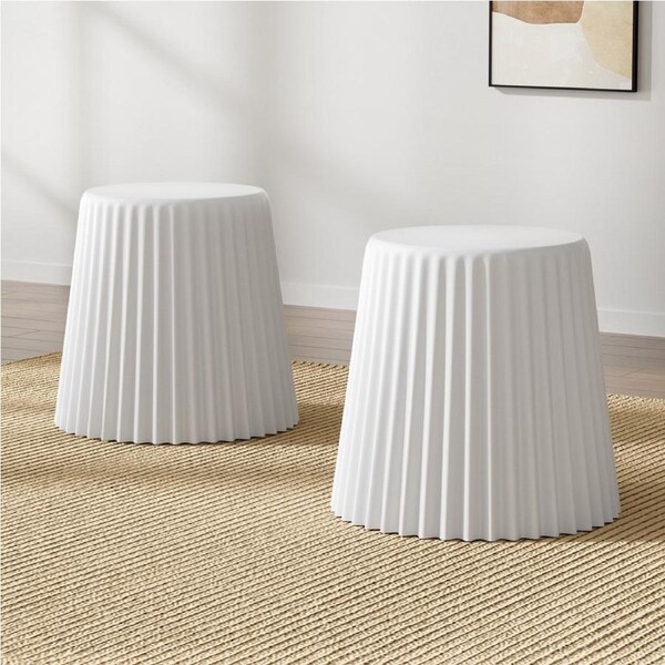 2x Artiss Bar Stools Cupcake Plastic Foot Stool White | Woolworths