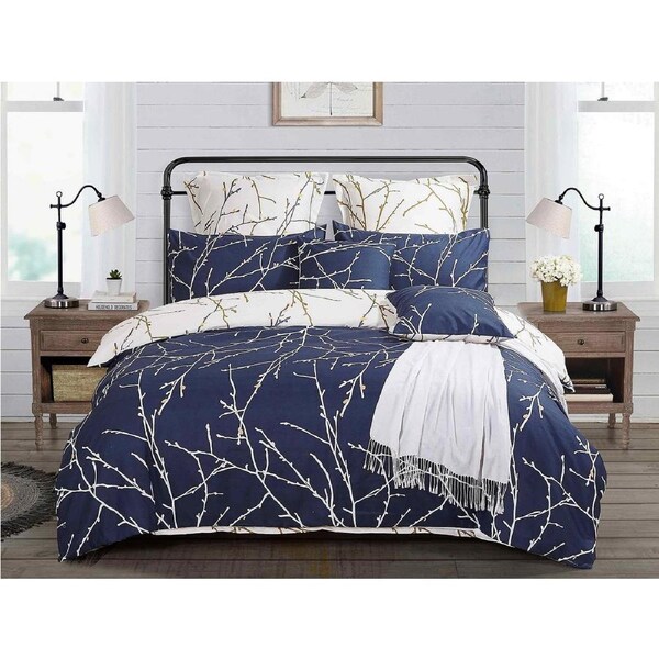 Blue Tree Reversible Bedding Accessory Pillowcases - Pair of Matching ...