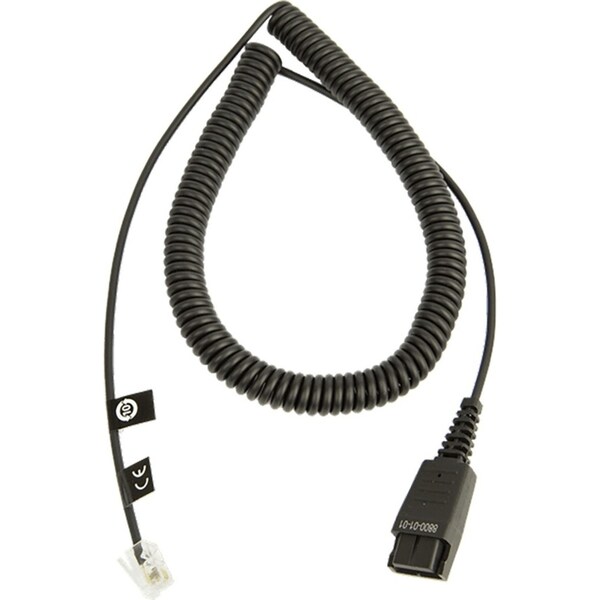 Jabra QD To Rj10 Modular Coiled Cord/Cable/Connector 2m For Headset ...
