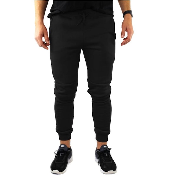 Mens Skinny Track Pants Joggers Trousers Gym Casual Sweat Cuffed Slim ...