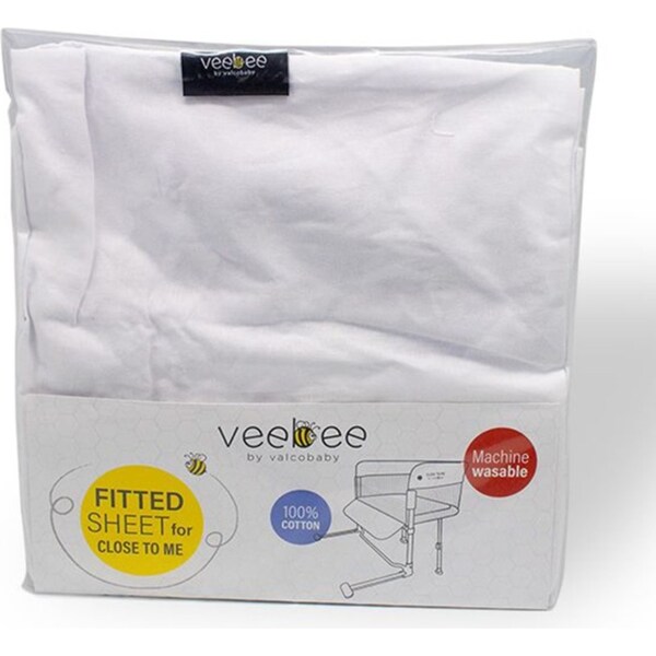 VeeBee 660x530mm White Fitted Sheet For Close To Me Co-Sleeper Bassinet ...