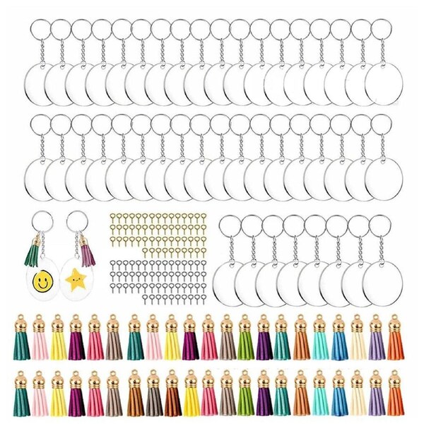 DIY Keyring Clear Acrylic Keychain Pendants Kits | Woolworths
