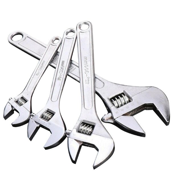Adjustable Wide Open Jaw Wrench Shifter Spanner Set | Woolworths