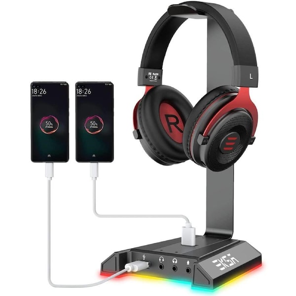 EKSA Gaming Headphone Headset Stand, Aluminum RGB Headset Headphone ...