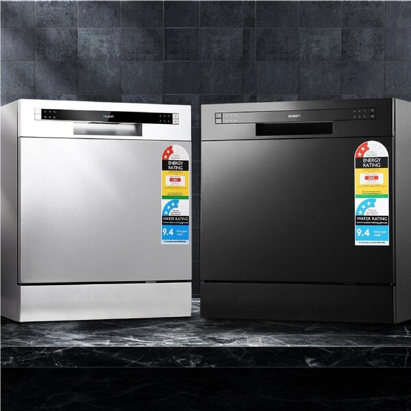 Devanti Benchtop Dishwasher 8 Place Settings Silver | Woolworths