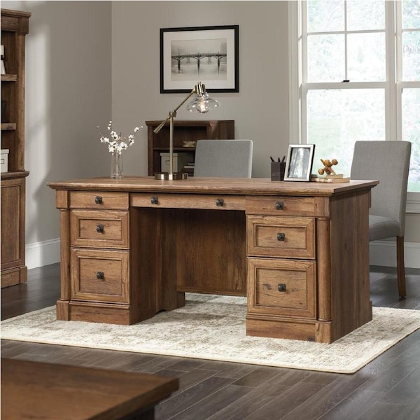 Sauder Palladia Executive Desk Office Computer Table Storage Drawers ...