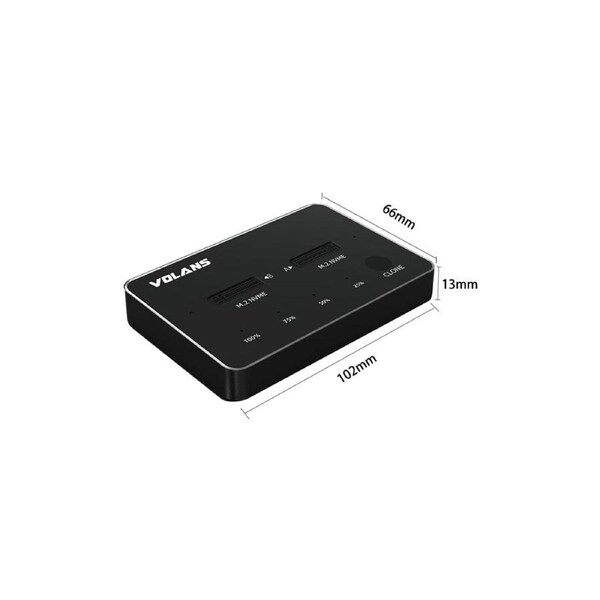 Volans Aluminium 2-Bay USB-C (Gen 2) M.2 NVMe PCl-e SSD Docking Station ...