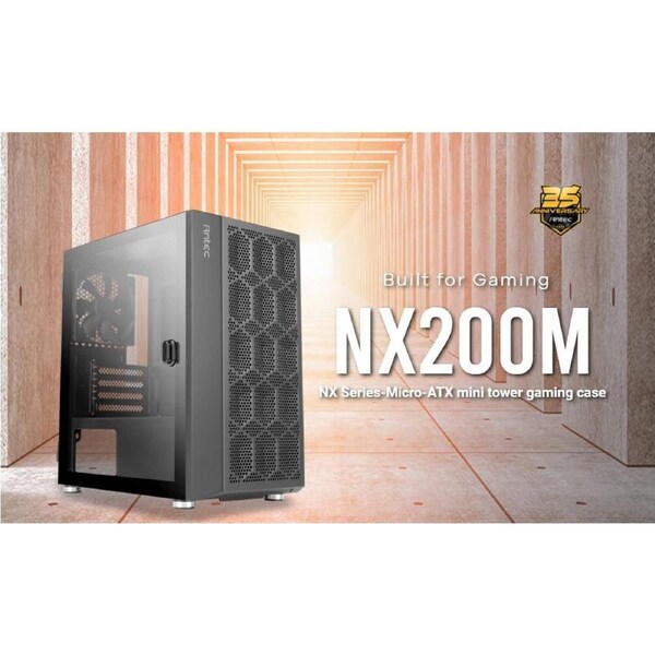Antec NX200M m-ATX, ITX Case, Large Mesh Front for excellent cooling, Side Window, 1x 12CM Fan ...