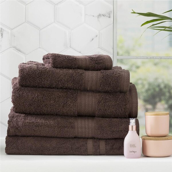 5pc Renee Taylor Stella Hand/Bath Towel/Mat Set Soft Bamboo Cotton 650 ...