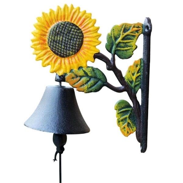 Cast Iron Hand Painted Sunflower Garden Hanging Door Bell | Woolworths