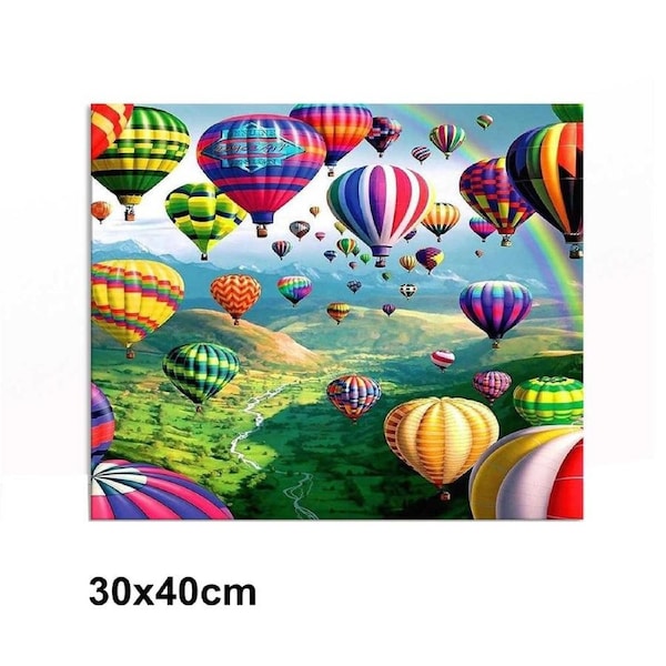 5D Diamond Art Painting 30x40cm Canvas Kit Air Balloons | Woolworths