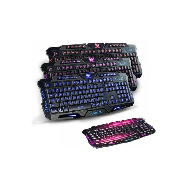 3 Color Keyboard Led Backlight Wired USB Illuminated Cool PC Gaming ...