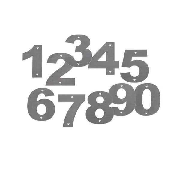 House Number Numbers Plate and Letters Sign, 150mm 15cm with Holes 304 ...