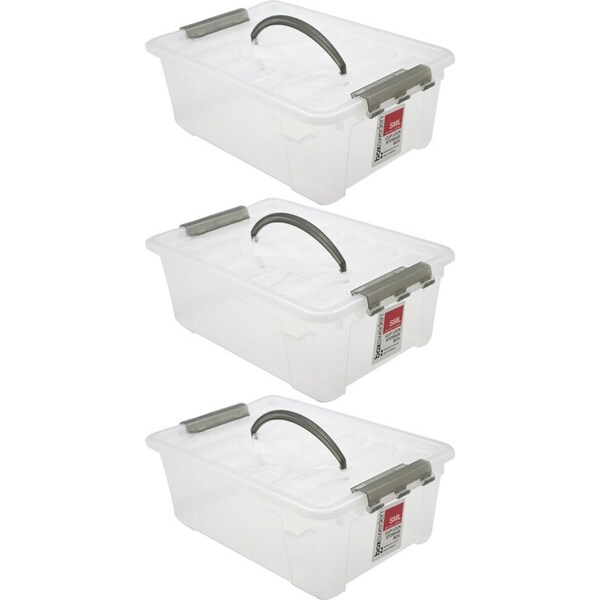 3x Boxsweden 8L/36cm Carry Storage Box Organiser Container w/ Handle ...