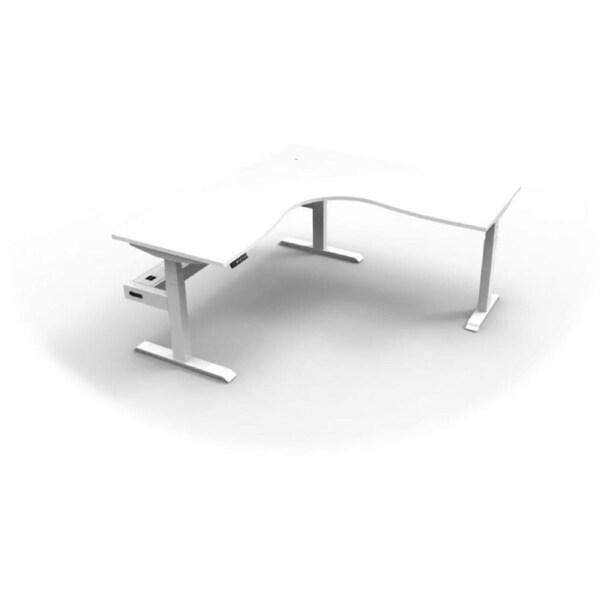 Rapidline Boost + Corner Workstation with Cable Tray W1800 x W1800 x D750 x H620-1270mm Natural ...