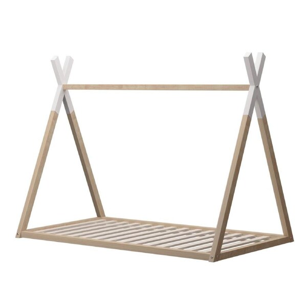 Oikiture Wooden Bed Frame Single Timber Teepee Bedframe Mattress Base ...