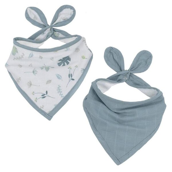 Living Textiles - 2pk Organic Bandana Bib - Banana Leaf | Woolworths