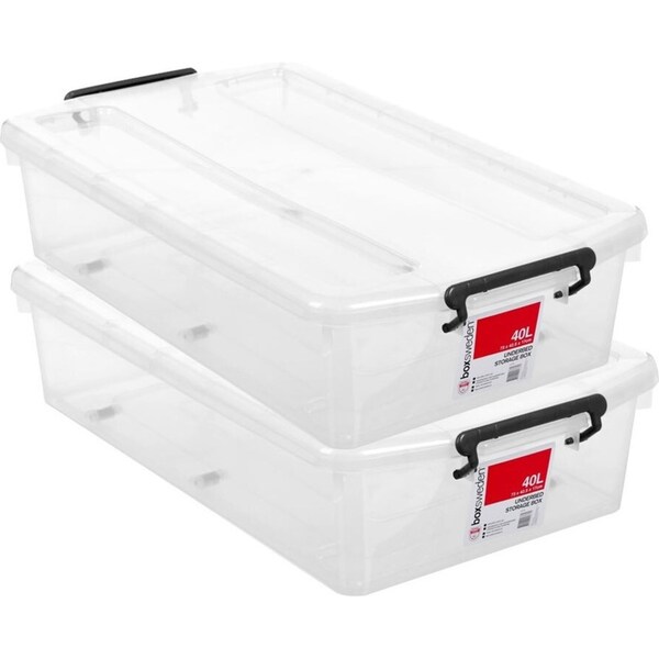 2x Boxsweden 40L/73cm Underbed Storage Container Box Rectangle ...