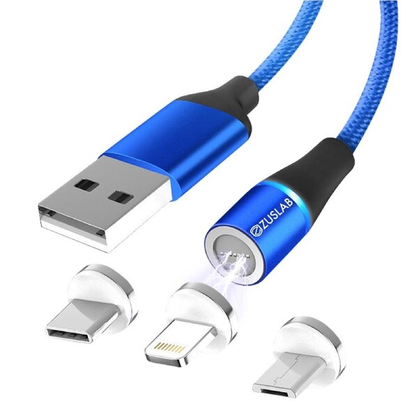 [2M] ZUSLAB Magnetic Nylon Charging Cable Charger Cord with Lightning ...