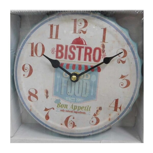 Clock French Country Wall Hanging Small Metal Bistro | Woolworths