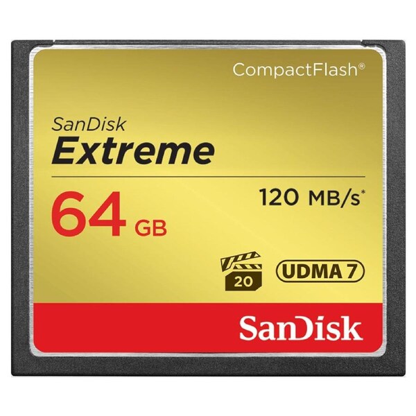 SanDisk Extreme CF 64GB VPG20 UDMA 7 120MB/s Compact Flash Memory Card ...