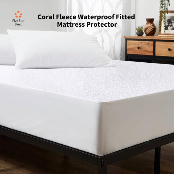 Coral Fleece Waterproof Fitted Mattress Protector King Single | Woolworths