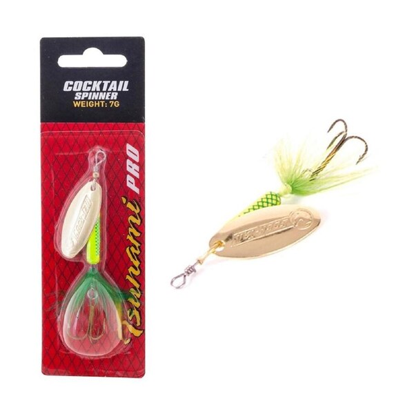 7gm Chartreuse/Gold Tsunami Cocktail Spinner Lure | Woolworths