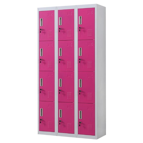 12-Door Locker for Office Gym Shed School Home Storage - Standard Lock ...