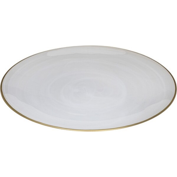 Ismay Large 33cm Round Glass Platter Tableware Food Serving Dish Plate ...