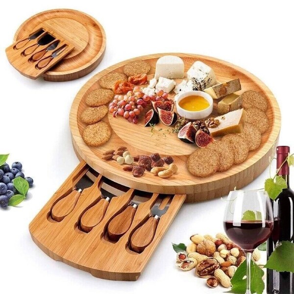 Round Cutting Board with Cutlery | Woolworths