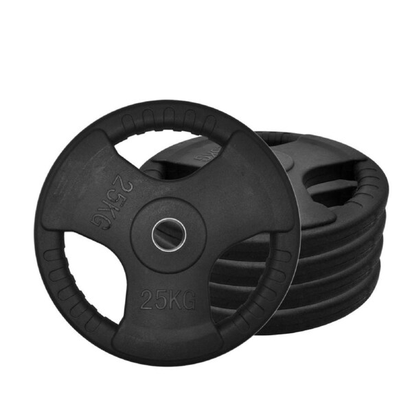 Total 100kg Olympic Rubber Coated Cast Iron Weight Plate Commercial Grade Set 1 | Woolworths