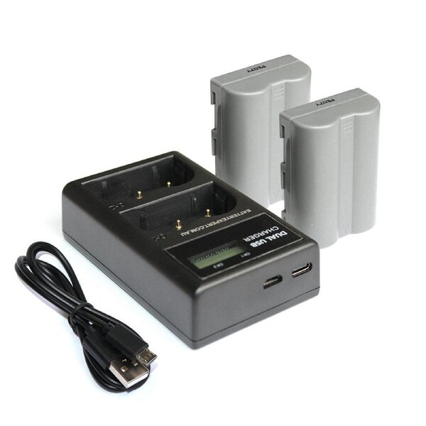 2x Replacement Battery + USB Dual Charger for Nikon EN-EL3e D50 D70 ...