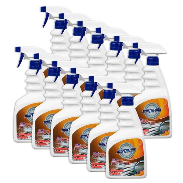 12PK Northfork Non-Caustic 750ml Oven & Grill Cleaner Liquid Spray Dirt ...