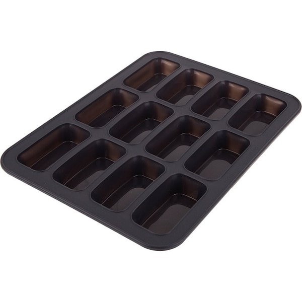 Daily Bake Non Stick Silicone 12 Cup Mini Loaf Pan Baking Mould w/Steel ...