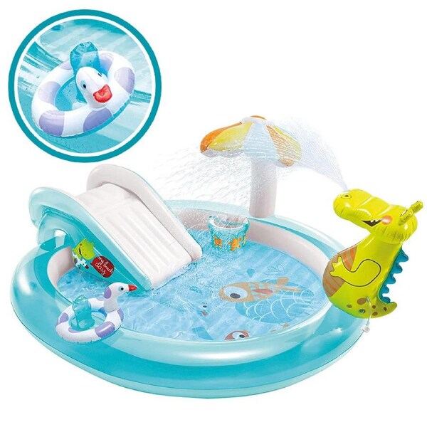 Intex Crocodile Play Center Games Aquatic Inflatable Spray Slide ...