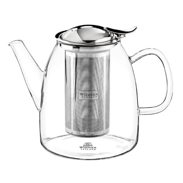 Wilmax England 950ml Thermo Glass Hot Tea Pot Container w/ Lid/Diffuser ...