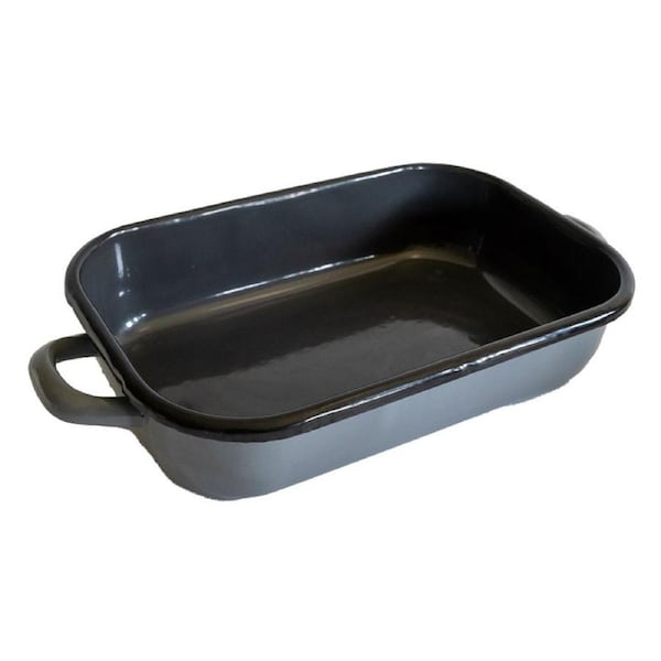 Urban Style 26cm Enamel Baking Dish Rectangle Roasting Tray Oven Bakeware Grey | Woolworths