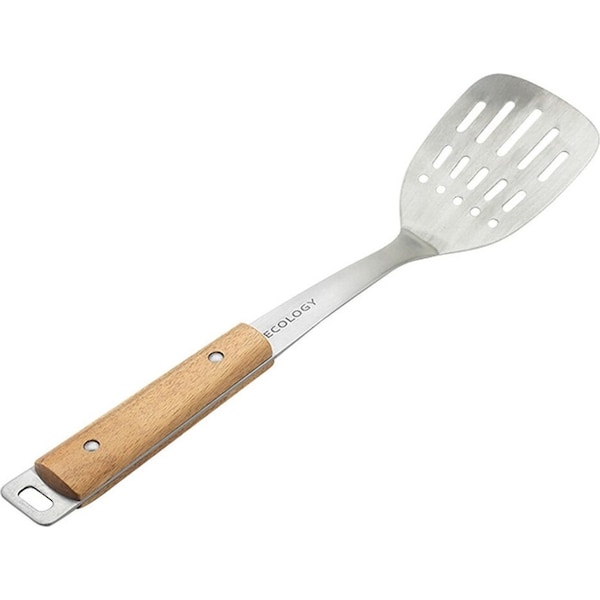Ecology Acacia 36cm Slotted Turner Stainless Steel/Wood Cooking Utensil ...